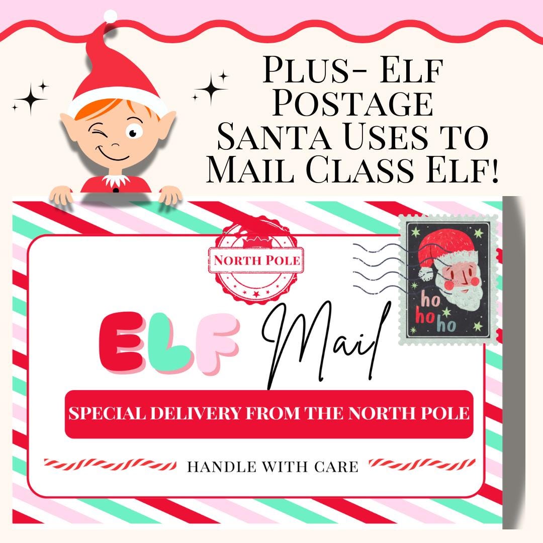 Classroom Elf Introduction Letter From Santa Printable Elf Postage ...