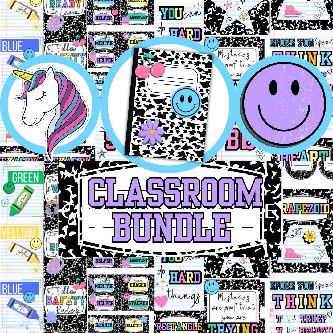 Classroom Decor Bundle Elementary Composition Notebook Classroom Theme ...