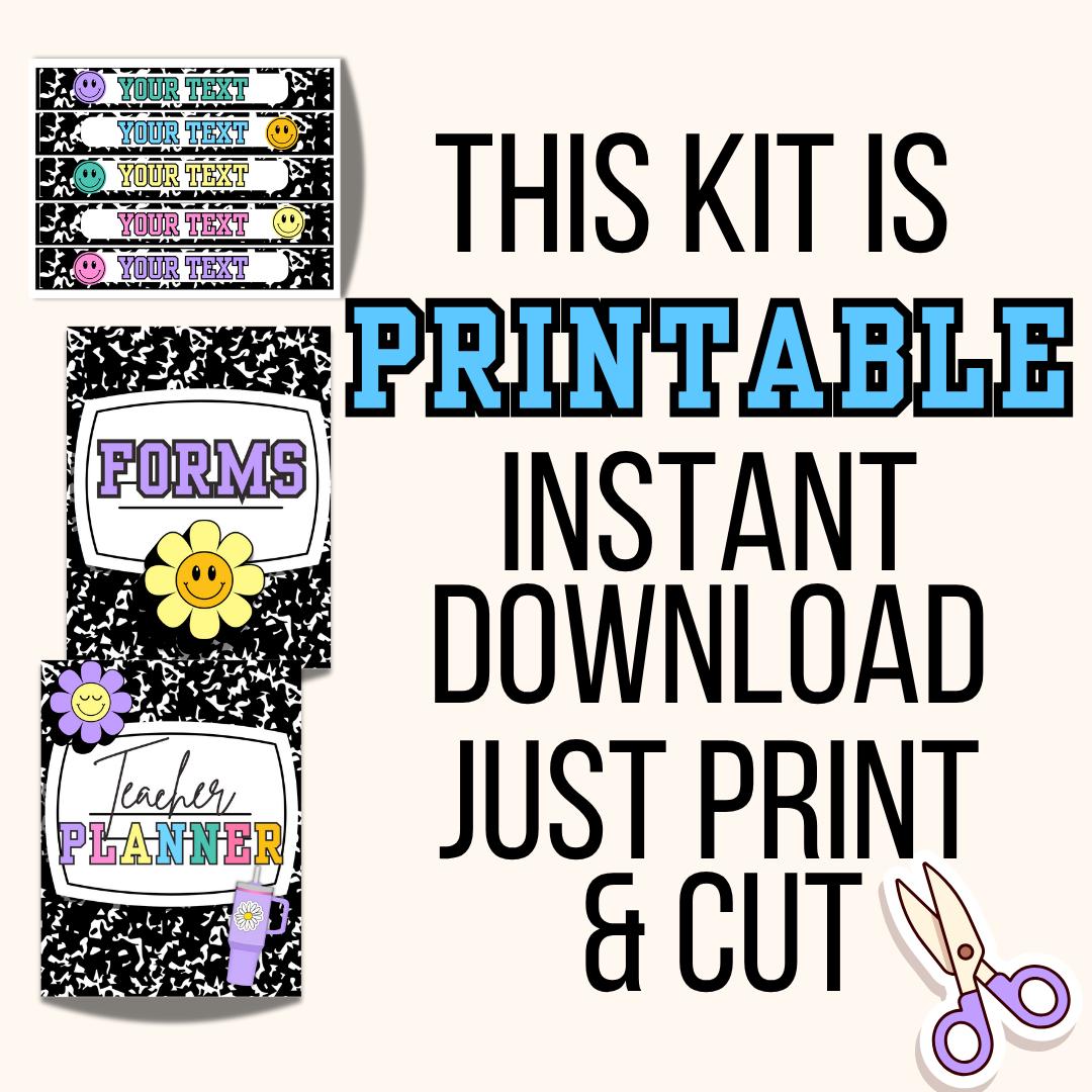 Editable Classroom Binder Covers: Composition Notebook Theme (digital ...