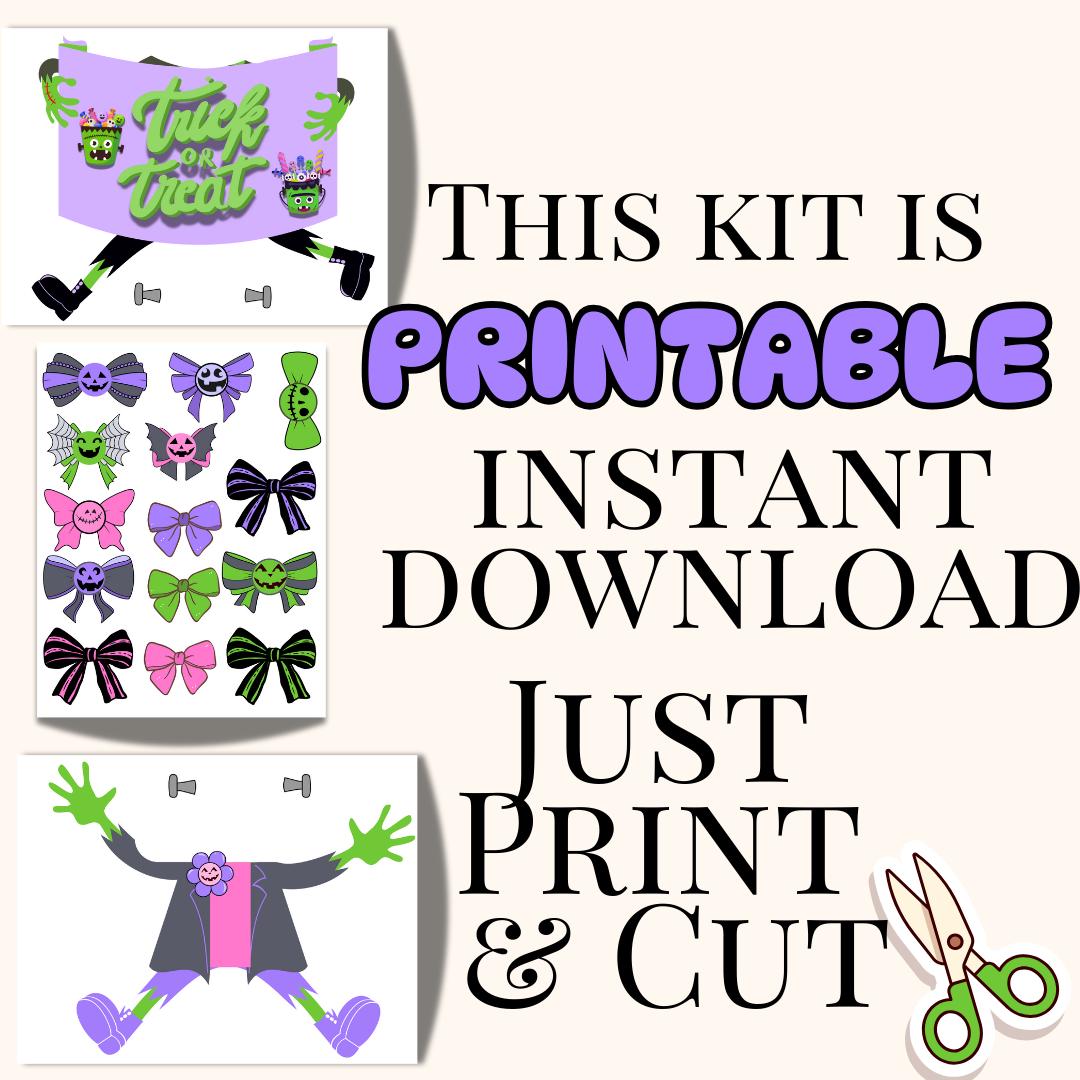 Frankenstein Halloween Classroom Door Decor Kit Printable Cute ...