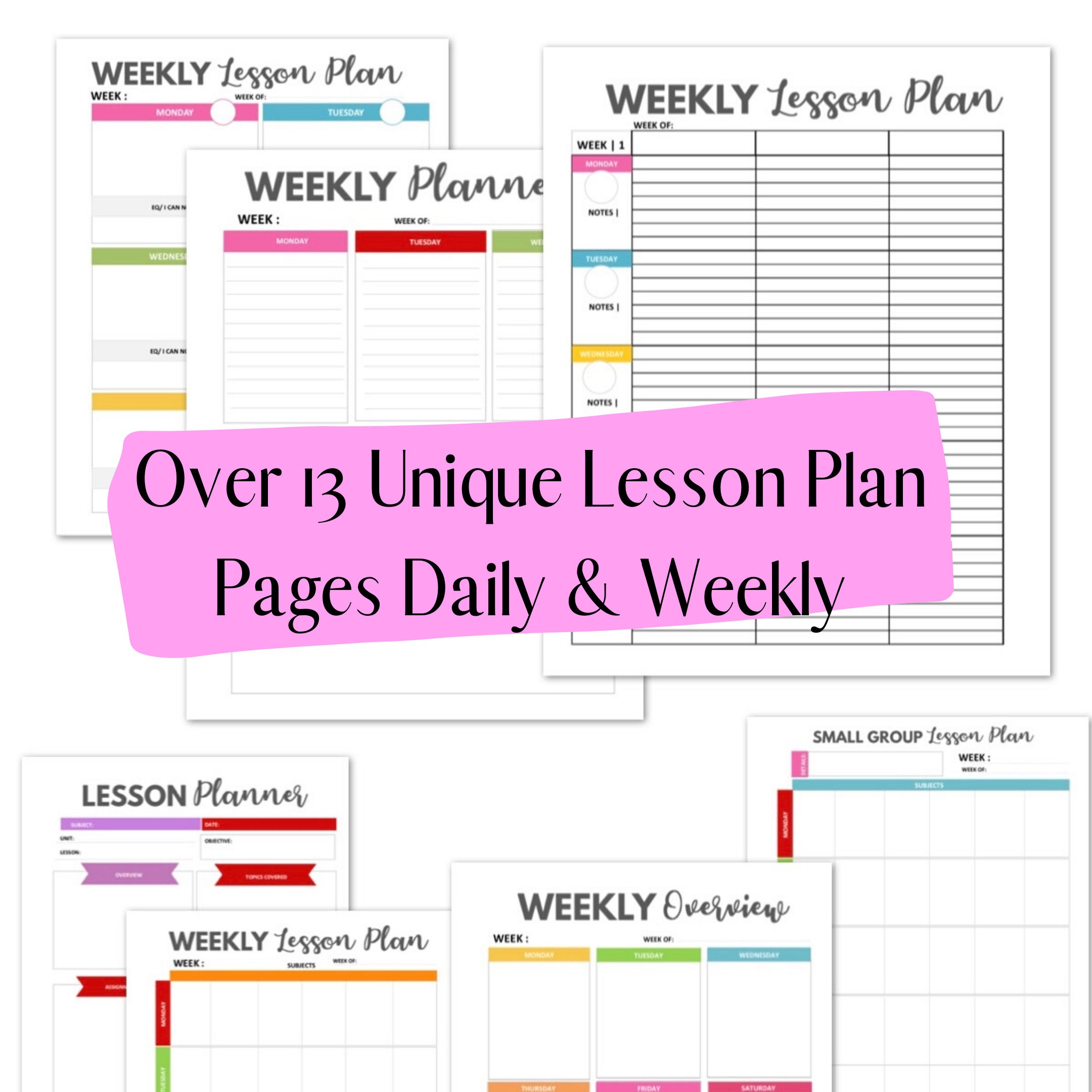 Teacher Planner | PRINTABLE SET | Undated | Large 8.5" X 11" Instant ...
