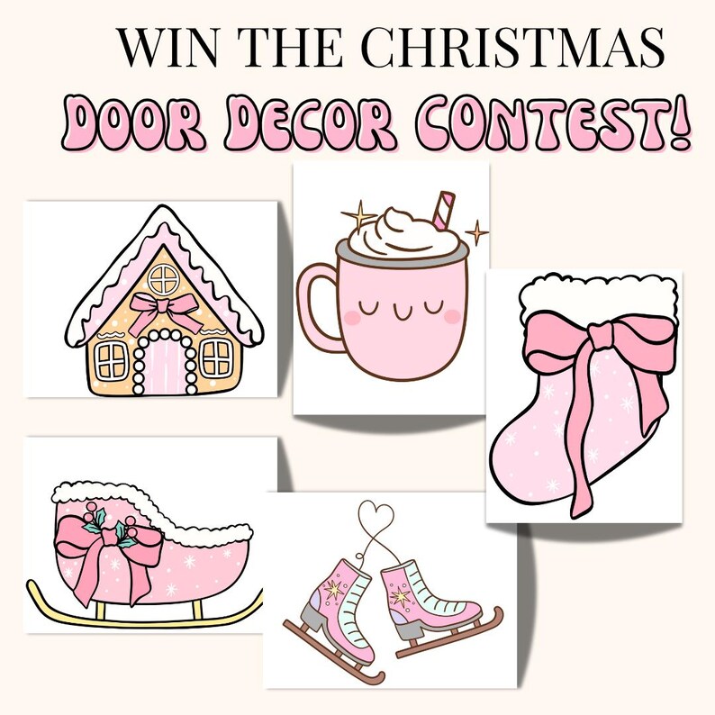 Christmas Classroom Door Decor Kit Printable Cute Christmas Bulletin ...