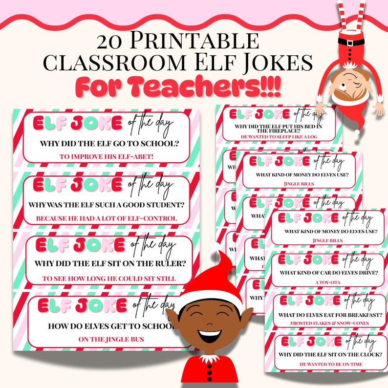 Classroom Elf Jokes Printable Magical Elf Printables for Teachers ...