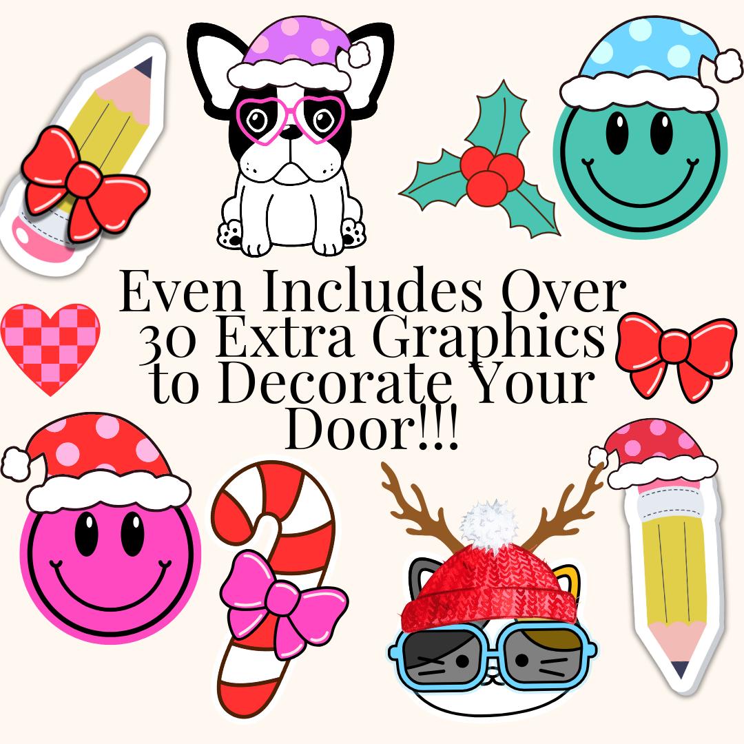 Christmas Classroom Door Decor Kit Composition Notebook Classroom Door ...