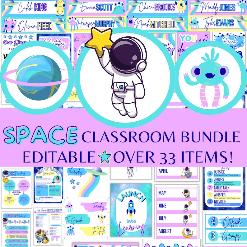 Outer Space Classroom Bundle Elementary Galaxy Classroom Theme ...
