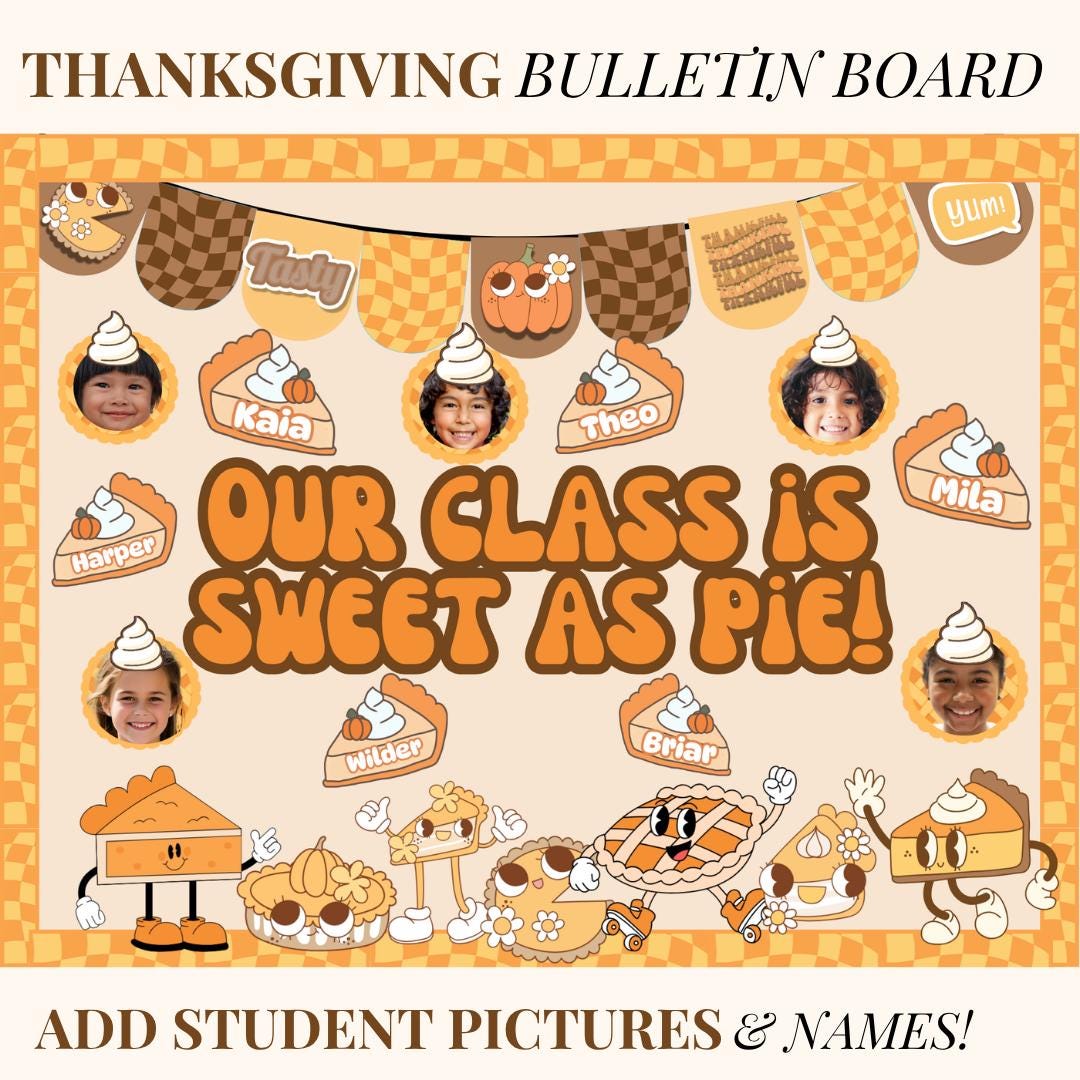 Thanksgiving Classroom Bulletin Board Kit Printable Fall Classroom ...