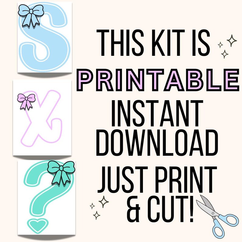 Pastel Bow Bulletin Board Letters: Printable Classroom Decor (PDF ...