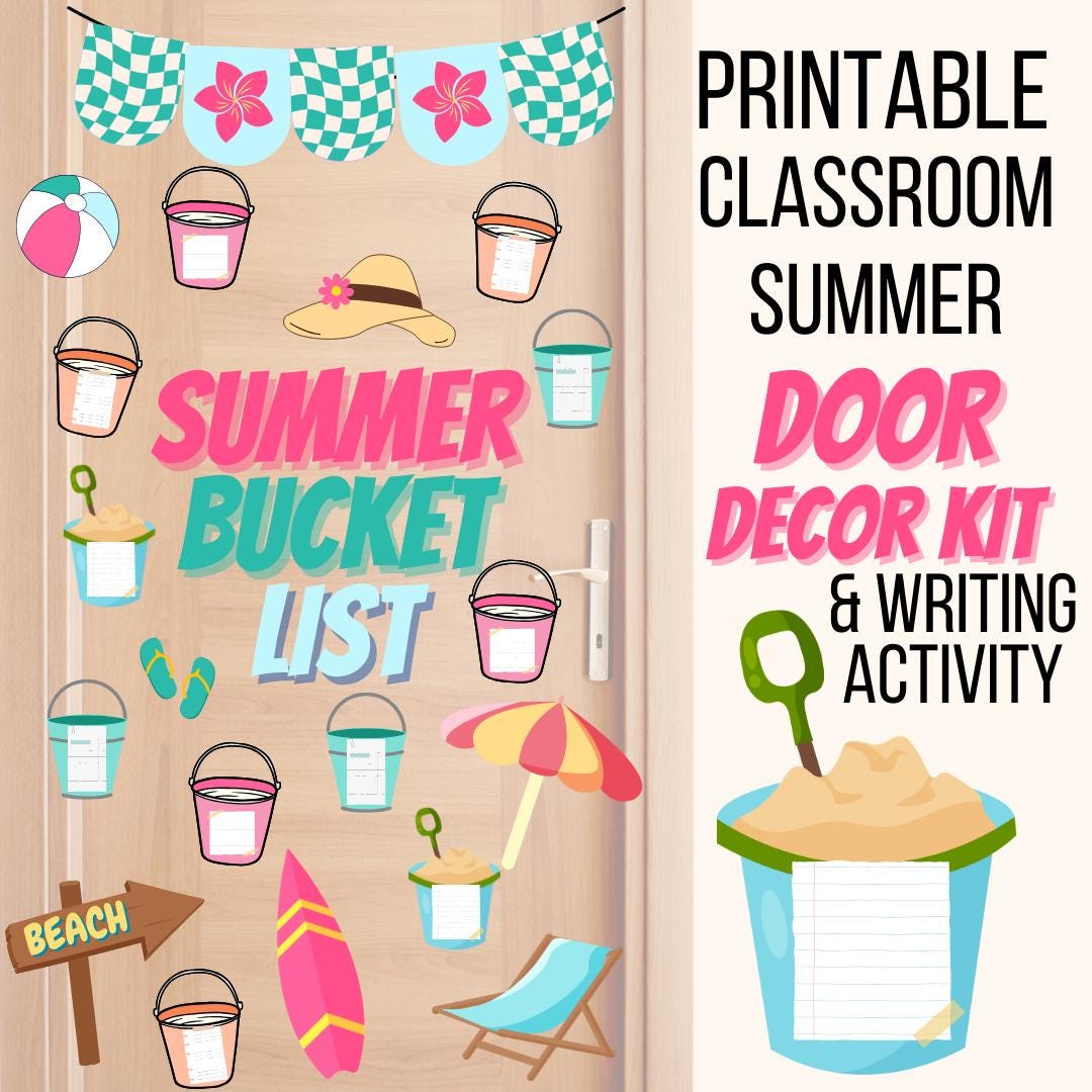 Summer Classroom Door Decor Kit Printable End of School Year Classroom ...