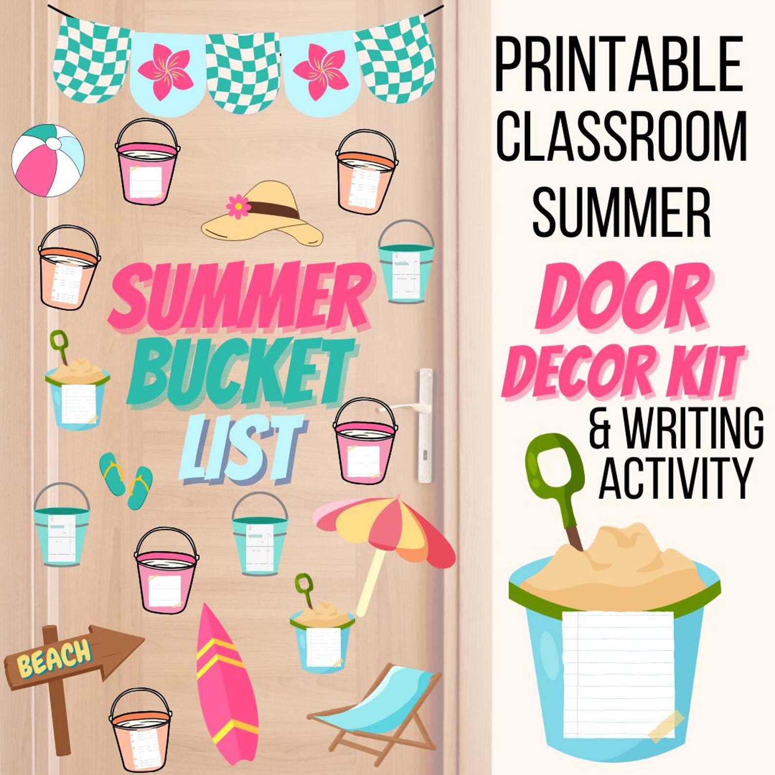 Summer Classroom Door Decor Kit Printable End of School Year Classroom ...