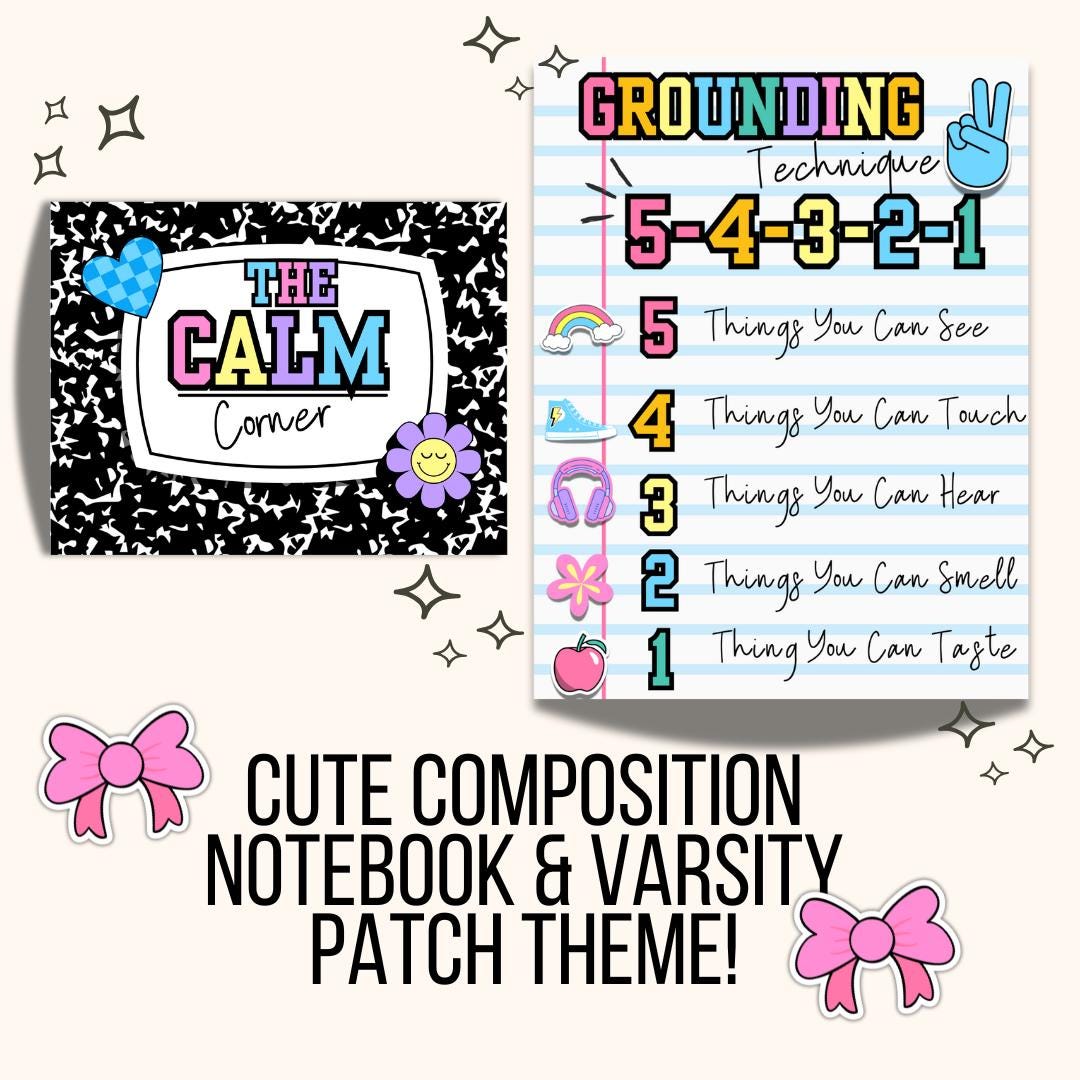 Calm Corner Classroom Posters: Composition Notebook Theme (digital ...