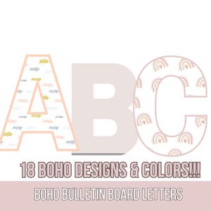 Boho Bulletin Board Letters Printable Set of 18 Instant Download PDF ...