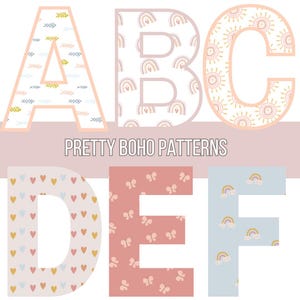 Boho Bulletin Board Letters Printable Set of 18 Instant Download PDF ...