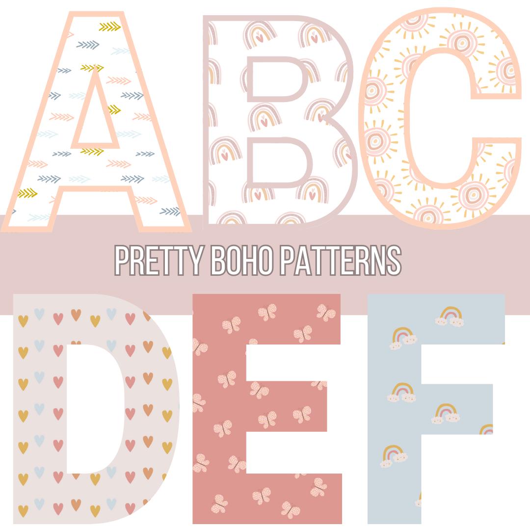 Boho Bulletin Board Letters Printable Set of 18 Instant Download PDF ...