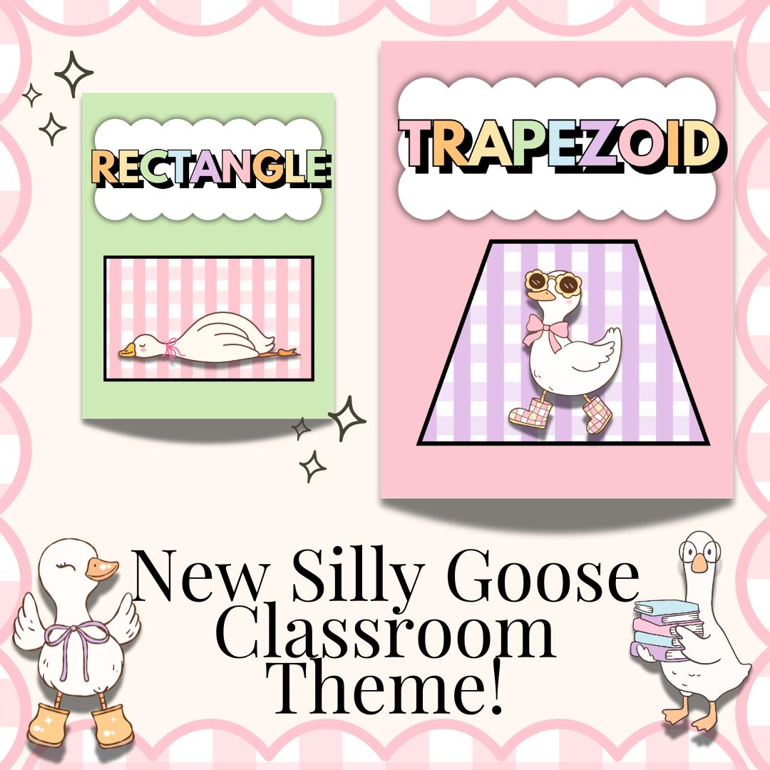Shape Posters for Classroom Printable Silly Goose 2D Shape Posters and ...
