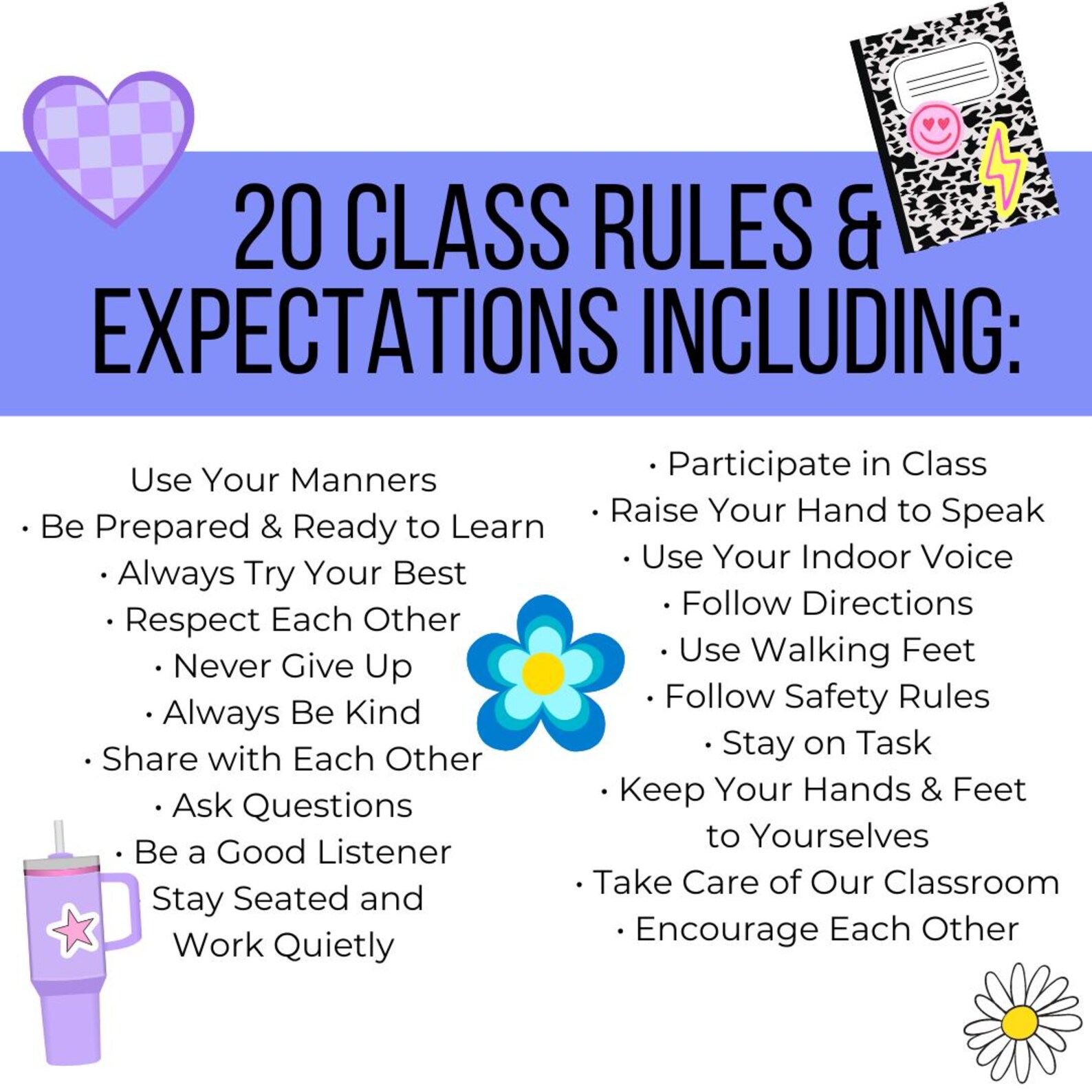 Classroom Expectations and Classroom Rules Printable Signs Classroom ...