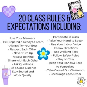 Classroom Expectations and Classroom Rules Printable Signs Classroom ...
