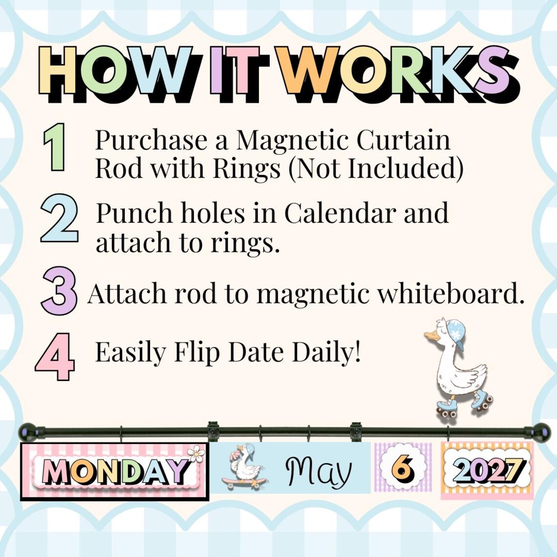 Flip Calendar Classroom Set Printable Classroom Flip Calendar Display ...