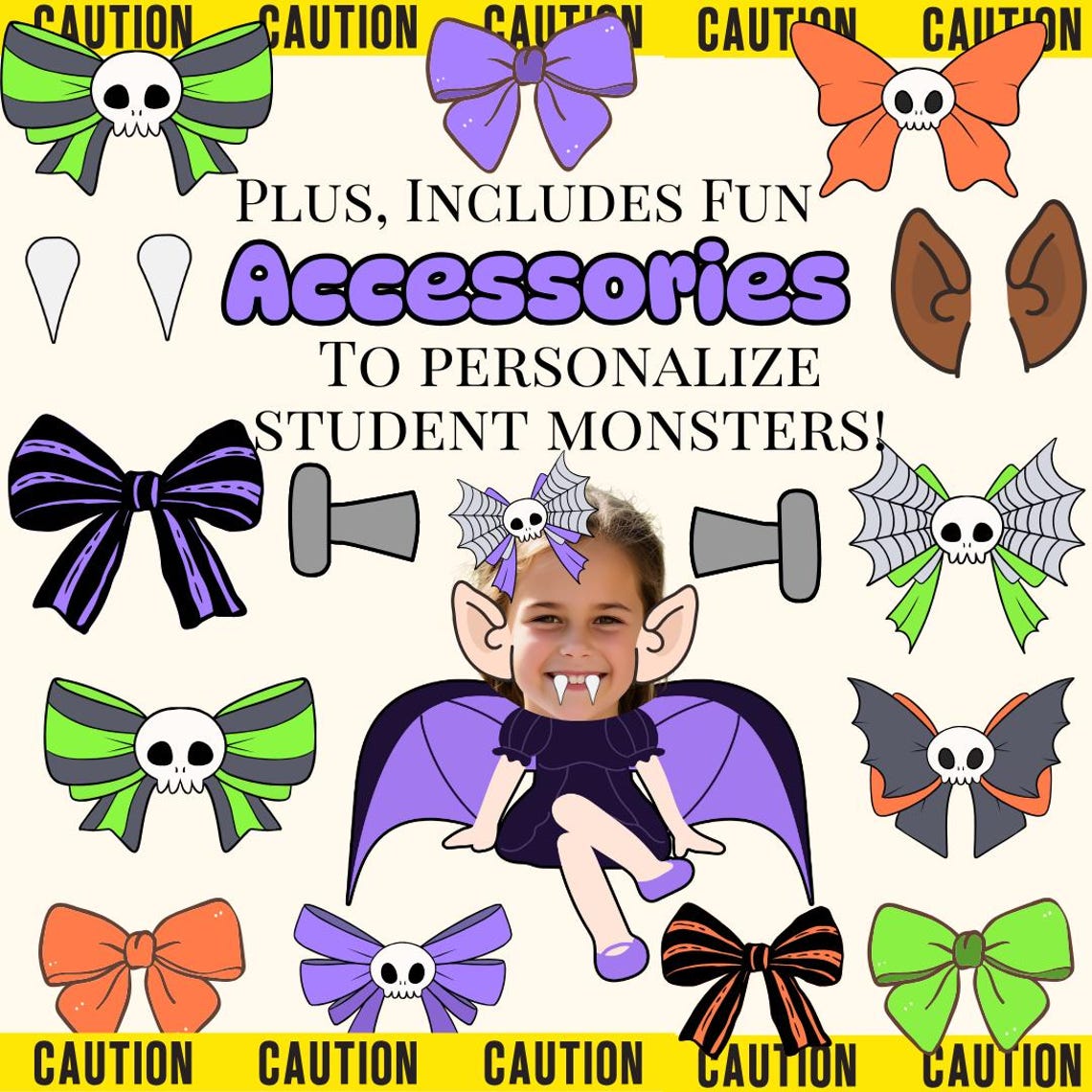 Monster Halloween Classroom Door Decor Kit Printable (PDF) - Etsy