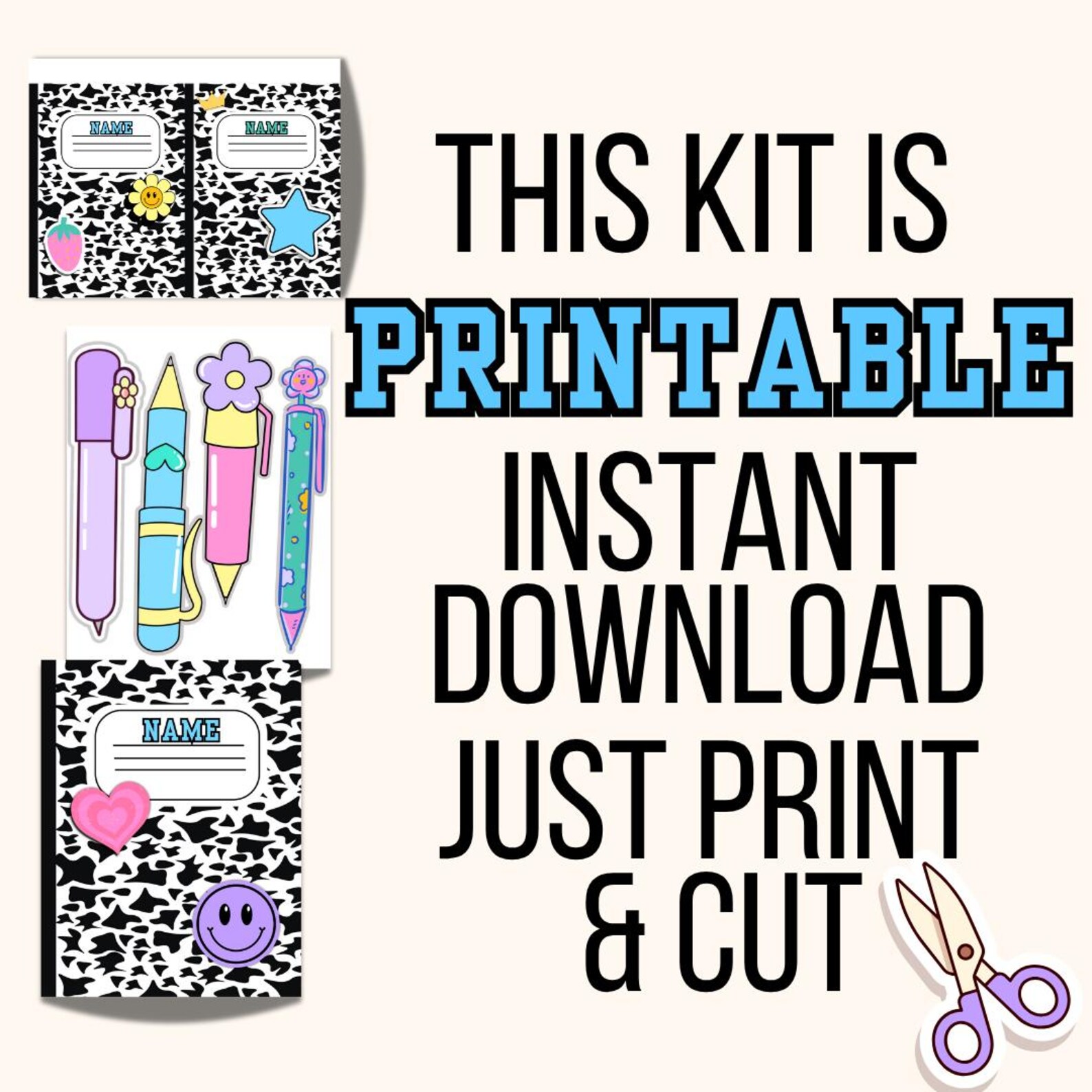 Back to School Classroom Door Decor Kit: Composition Notebook Theme ...