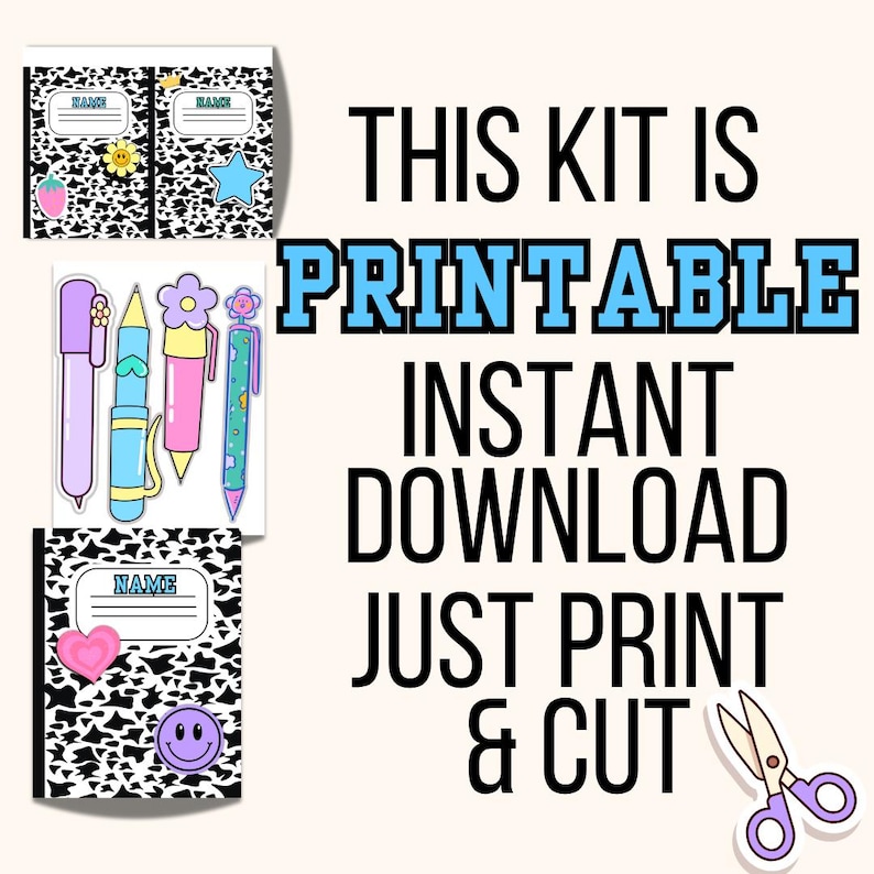 Back to School Classroom Door Decor Kit Printable Composition Notebook ...