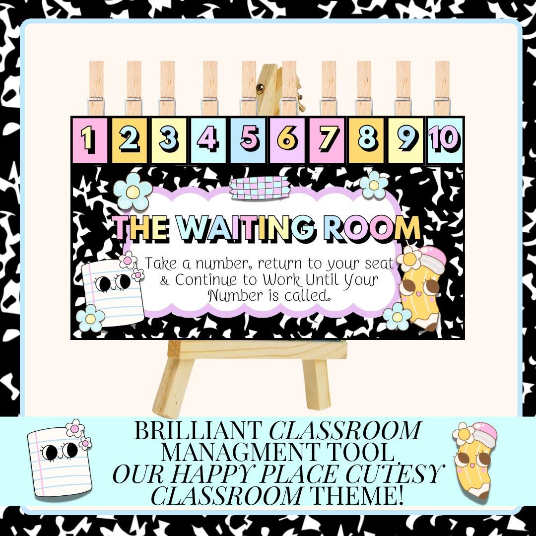 Waiting Room Classroom Management Tool Printable Our Happy Place Cutesy ...