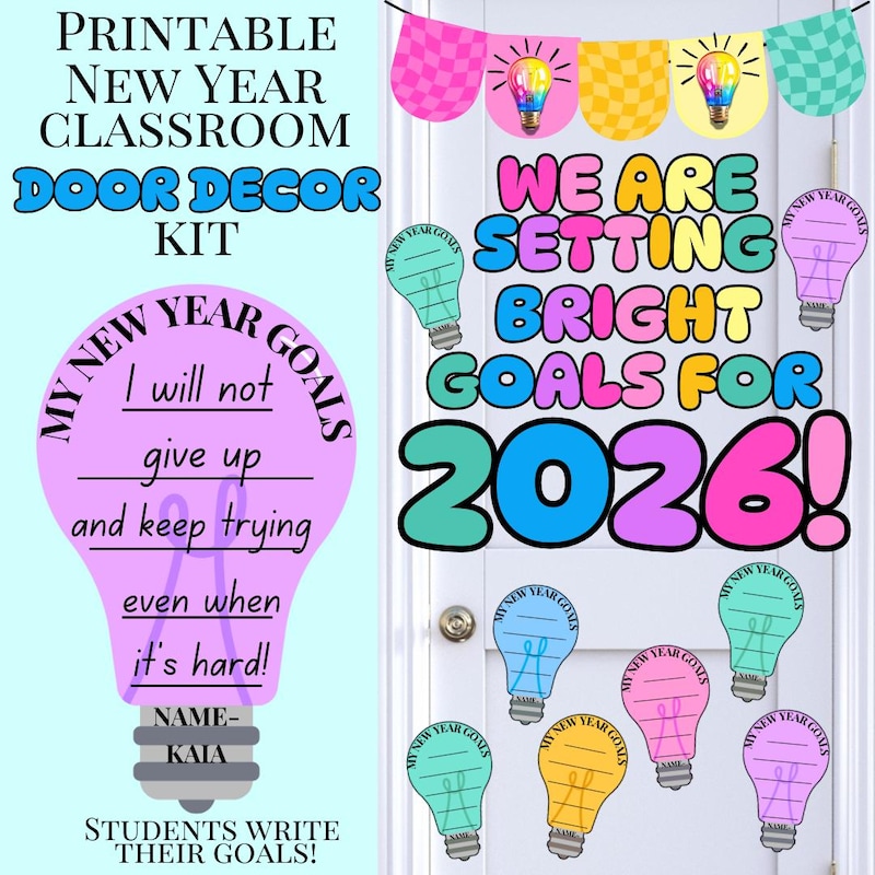 New Year Classroom Door Decor - Etsy