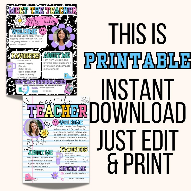 Editable Meet the Teacher Template: Composition Notebook Theme ...