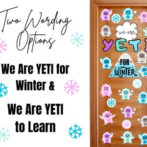 Yeti Winter Classroom Door Decor Kit Printable Instant Download - Etsy