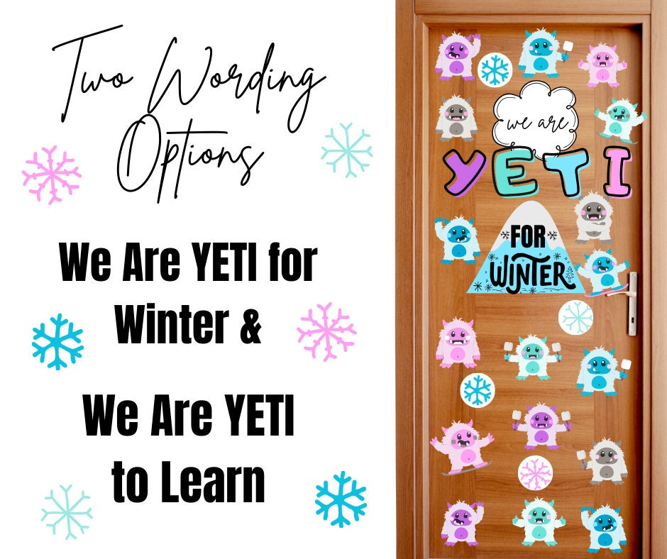 Yeti Winter Classroom Door Decor Kit Printable Instant Download - Etsy