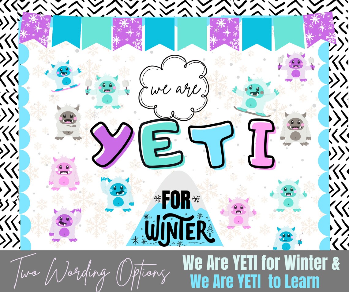 Yeti Winter Classroom Bulletin Board Kit Printable Bulletin Board ...