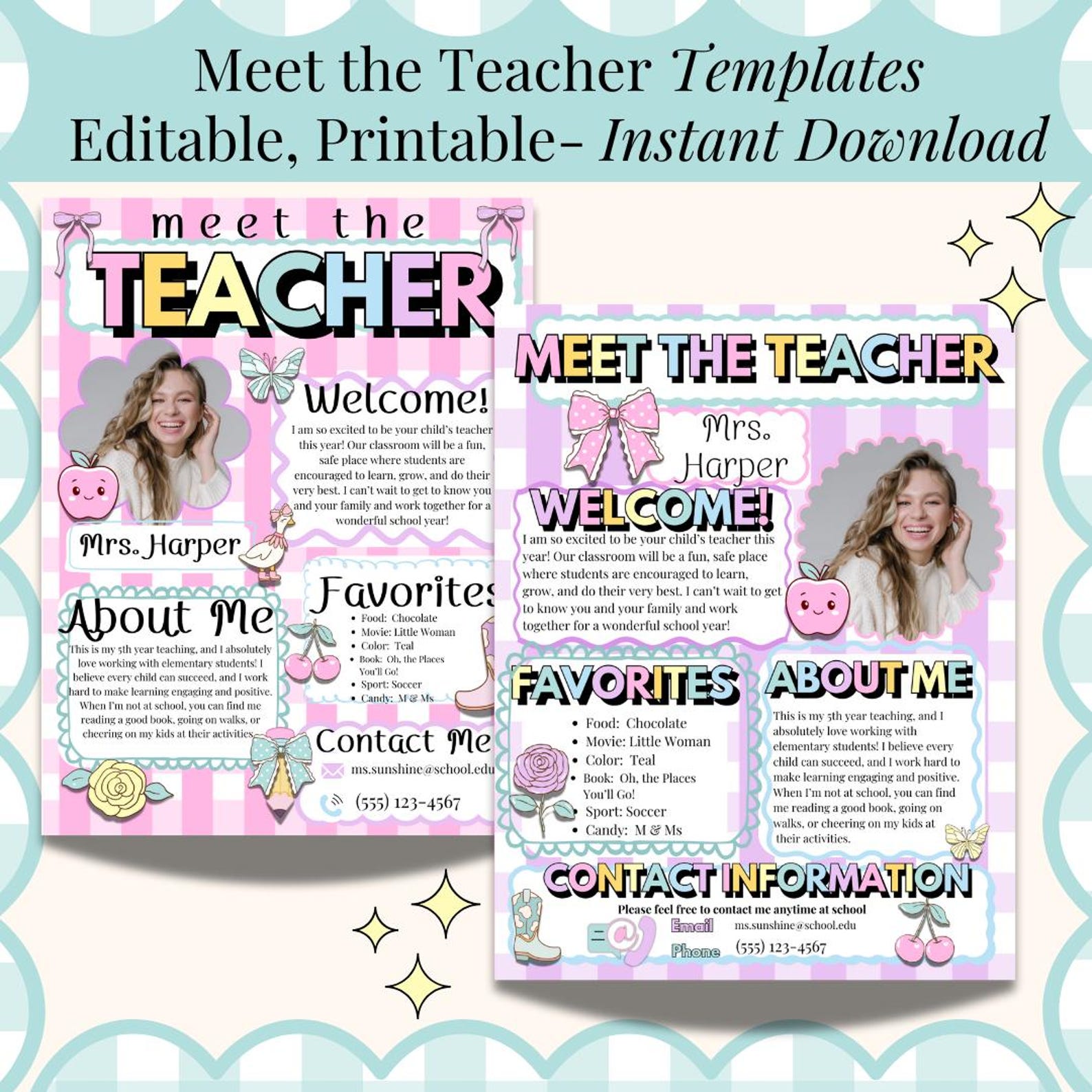 Meet the Teacher Template Editable Pastel Meet the Teacher Canva ...