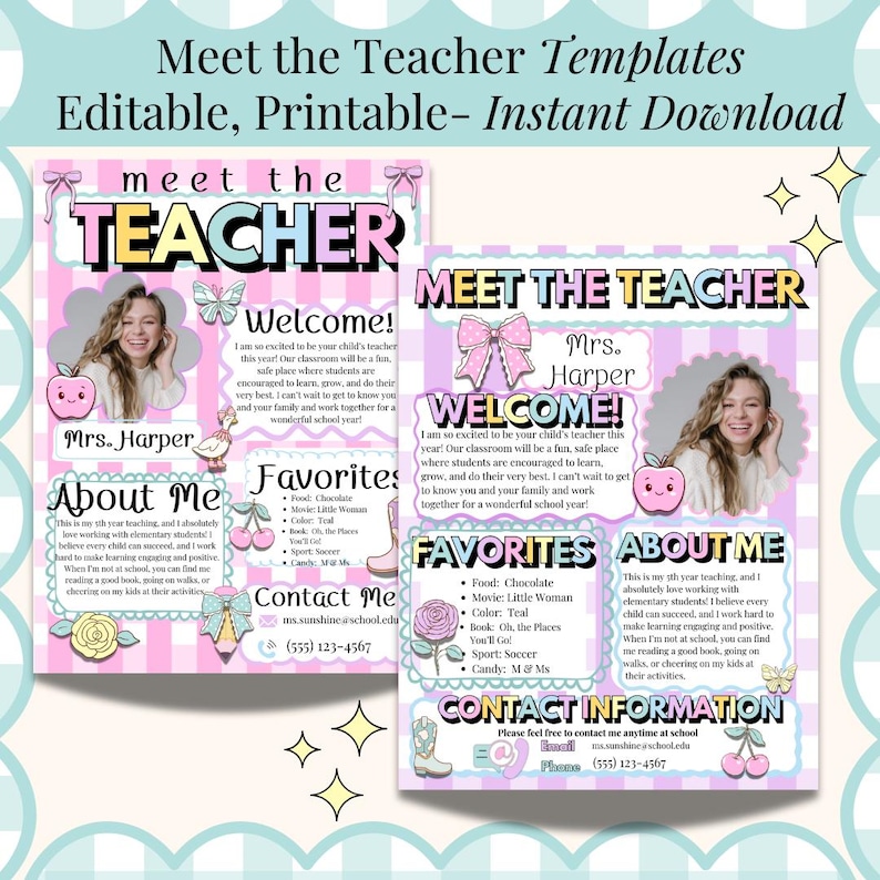 Meet the Teacher Template Editable Pastel Meet the Teacher Canva ...