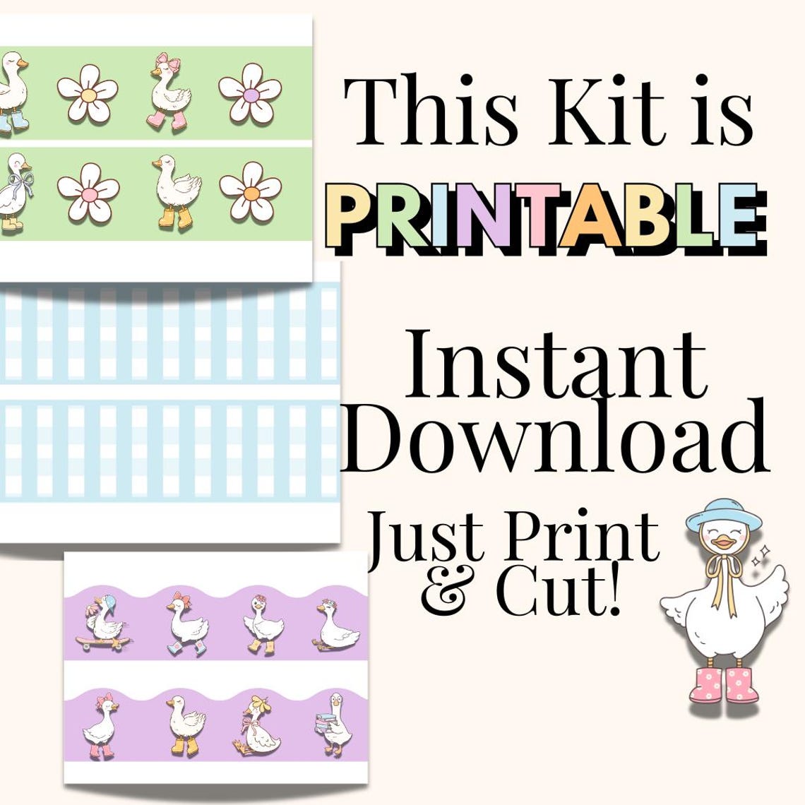 Bulletin Board Borders Printable Silly Goose Theme Classroom Decor ...