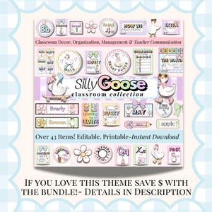 Alphabet Posters Classroom Printable Silly Goose Alphabet Posters for ...