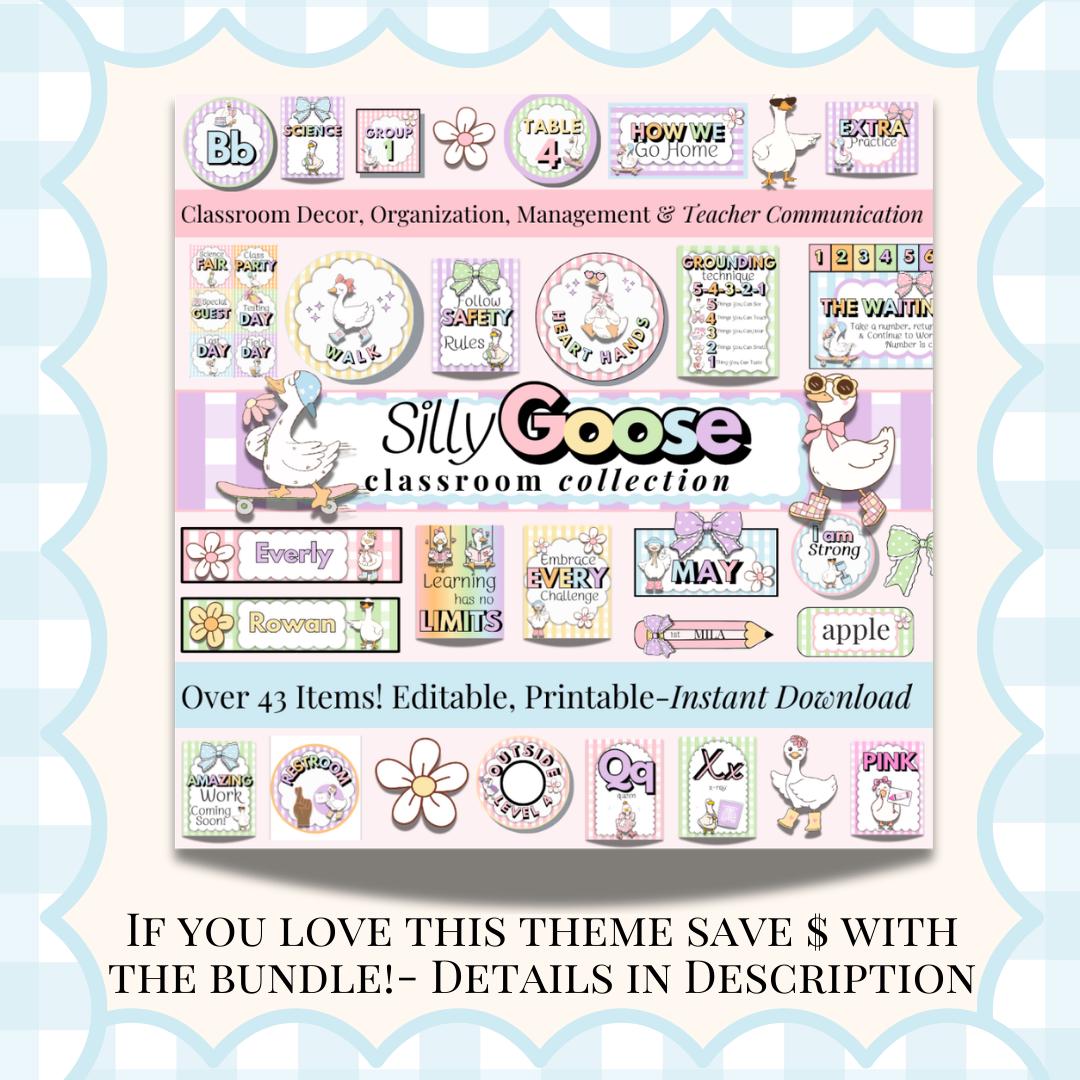 Alphabet Posters Classroom Printable Silly Goose Alphabet Posters for ...