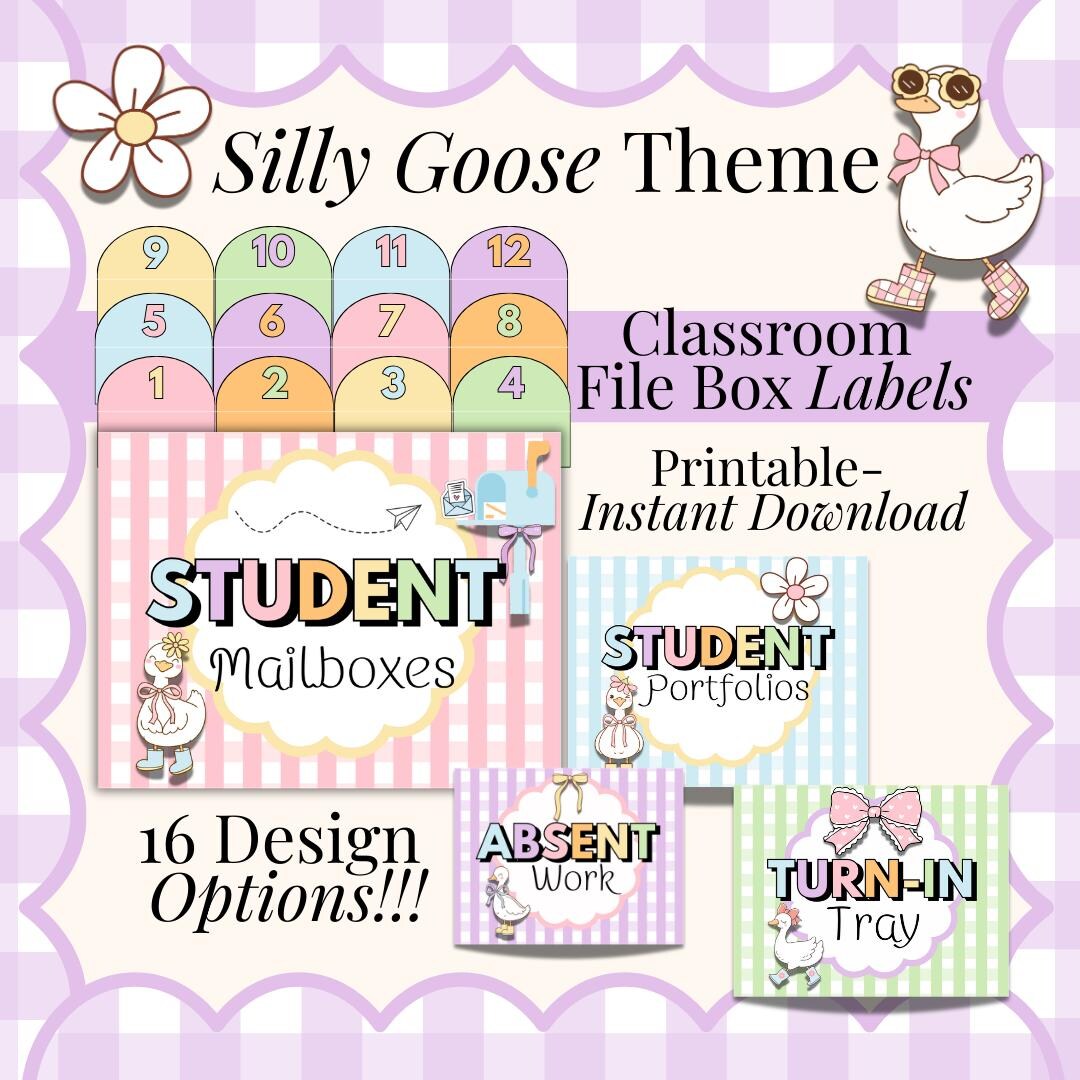 Classroom Mailbox Labels Silly Goose Theme Student Data Labels Class ...