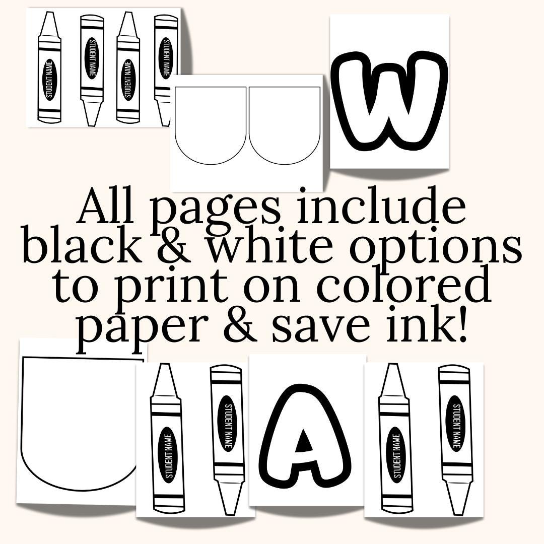 Back to School Classroom Door Decor Kit Printable Crayon Classroom ...