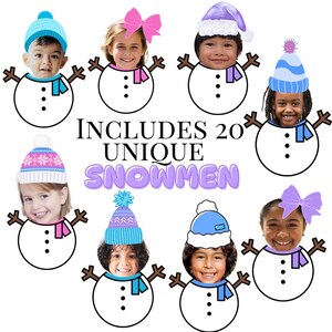 Snowmen Classroom Door Decor Kit Printable Christmas Bulletin Board ...