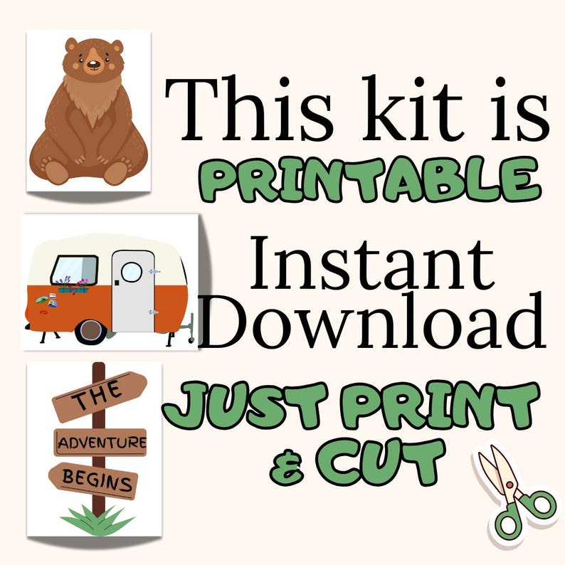 Camping Theme Door Decor Kit Printable Back to School Classroom Decor ...