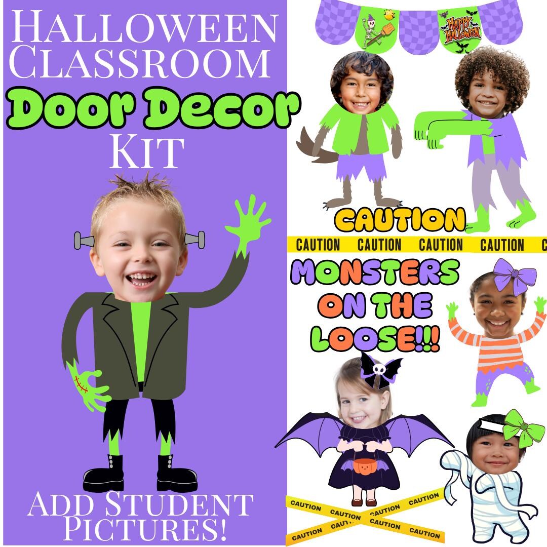 Monster Halloween Classroom Door Decor Kit Printable (PDF) - Etsy