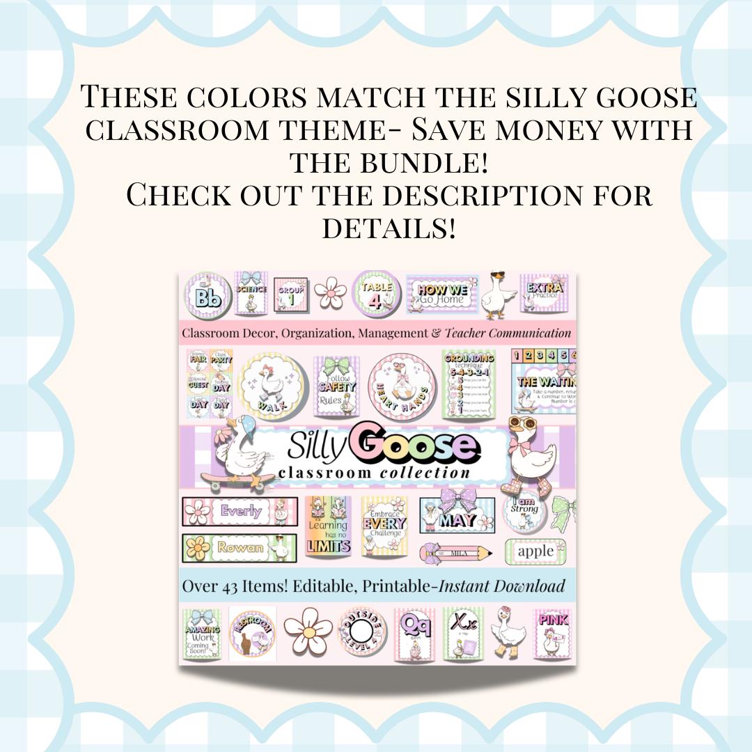 Pastel Gingham Bulletin Board Letters Printable Set A-Z, 0-9, Symbols ...