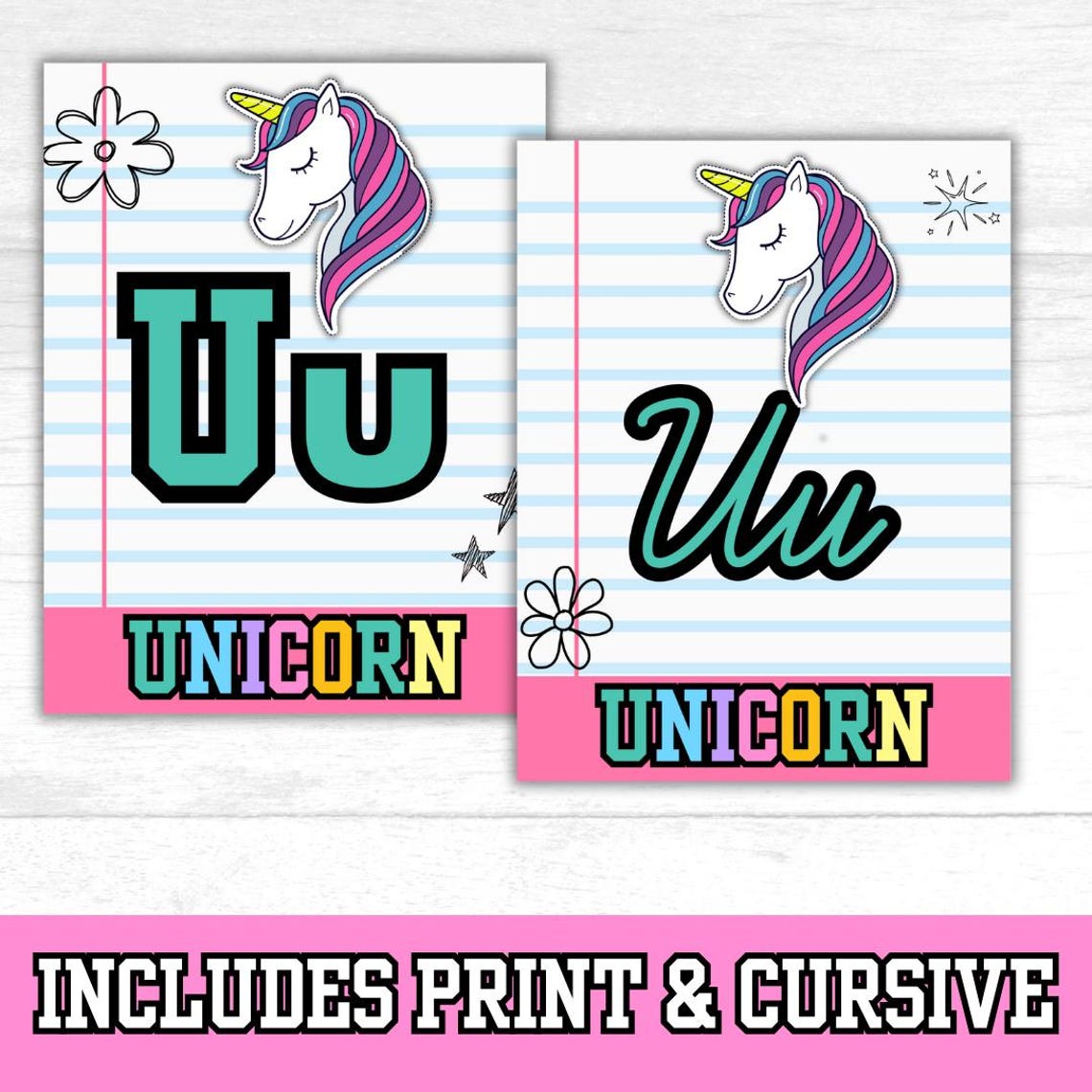 Alphabet Posters Classroom Printable Composition Notebook Classroom ...