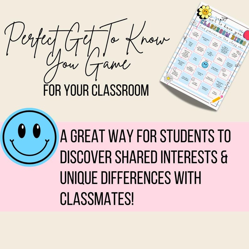 Classroom Bingo Printable Get to Know You Bingo for Classroom Ice ...
