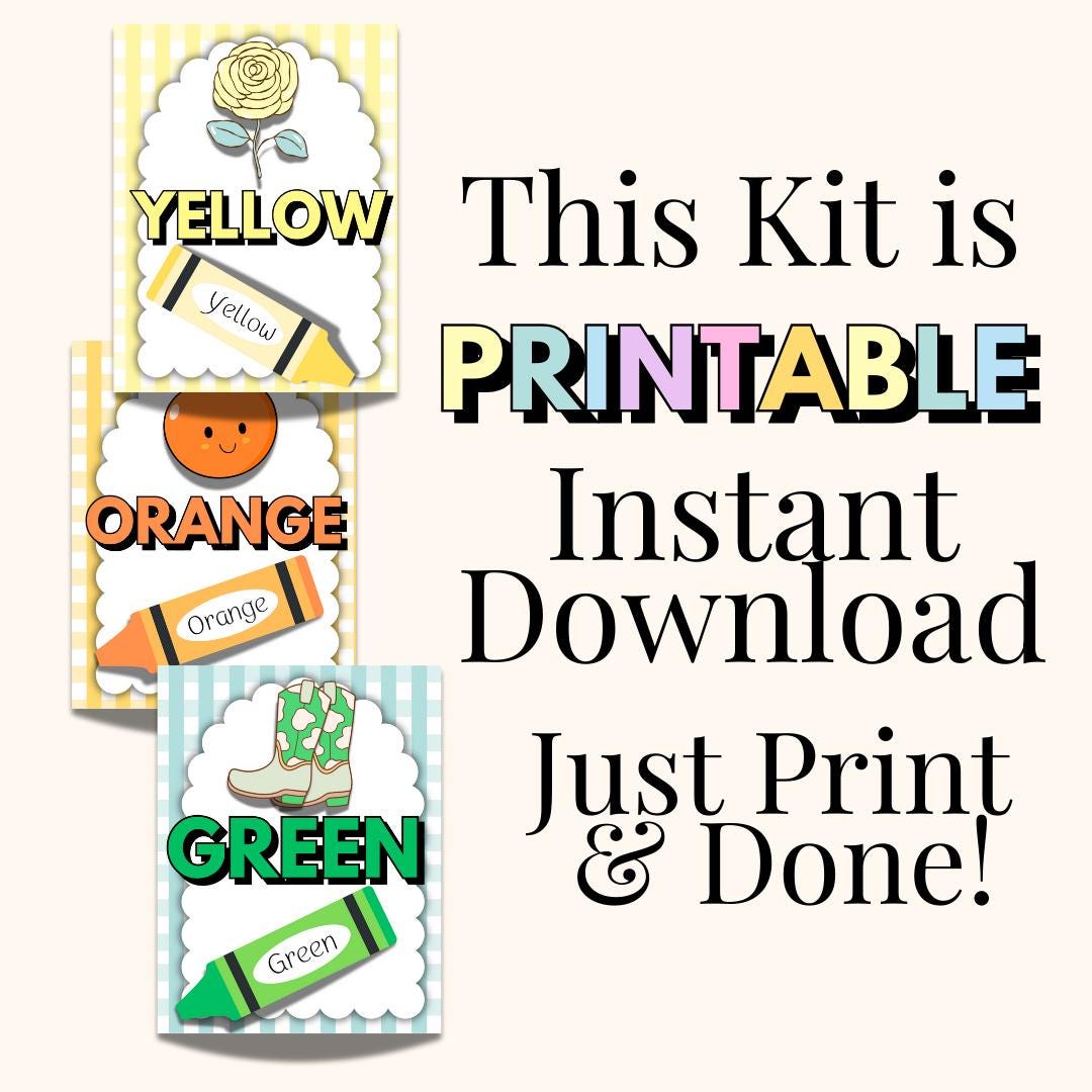 Color Posters Printable Classroom Color Posters for Preschool or ...