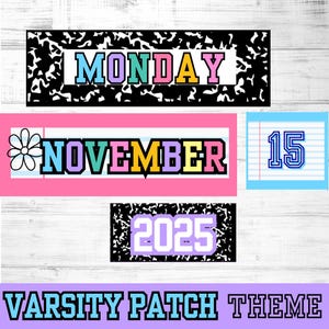 Varsity Patch Flip Calendar Classroom Set Printable Classroom Flip ...
