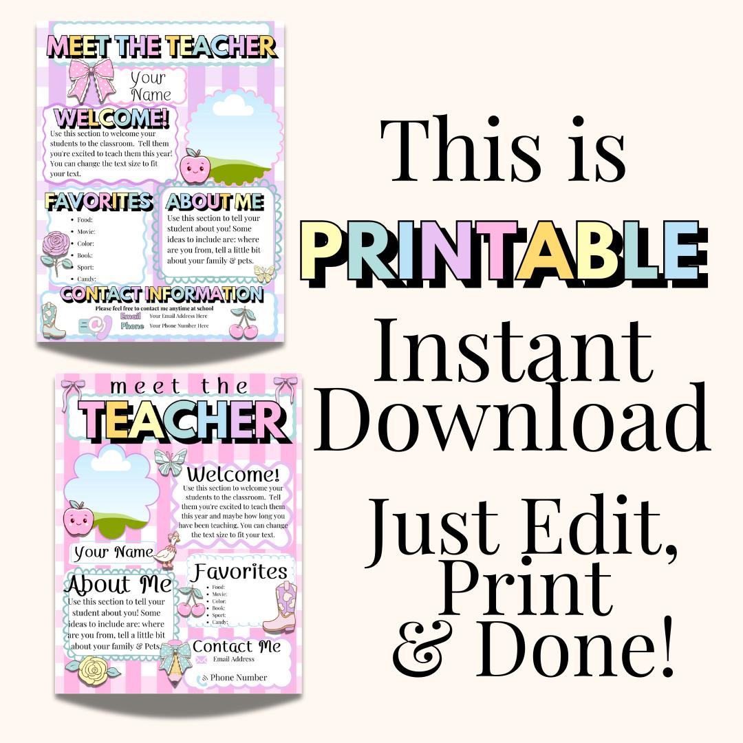 Meet the Teacher Template Editable Pastel Meet the Teacher Canva ...