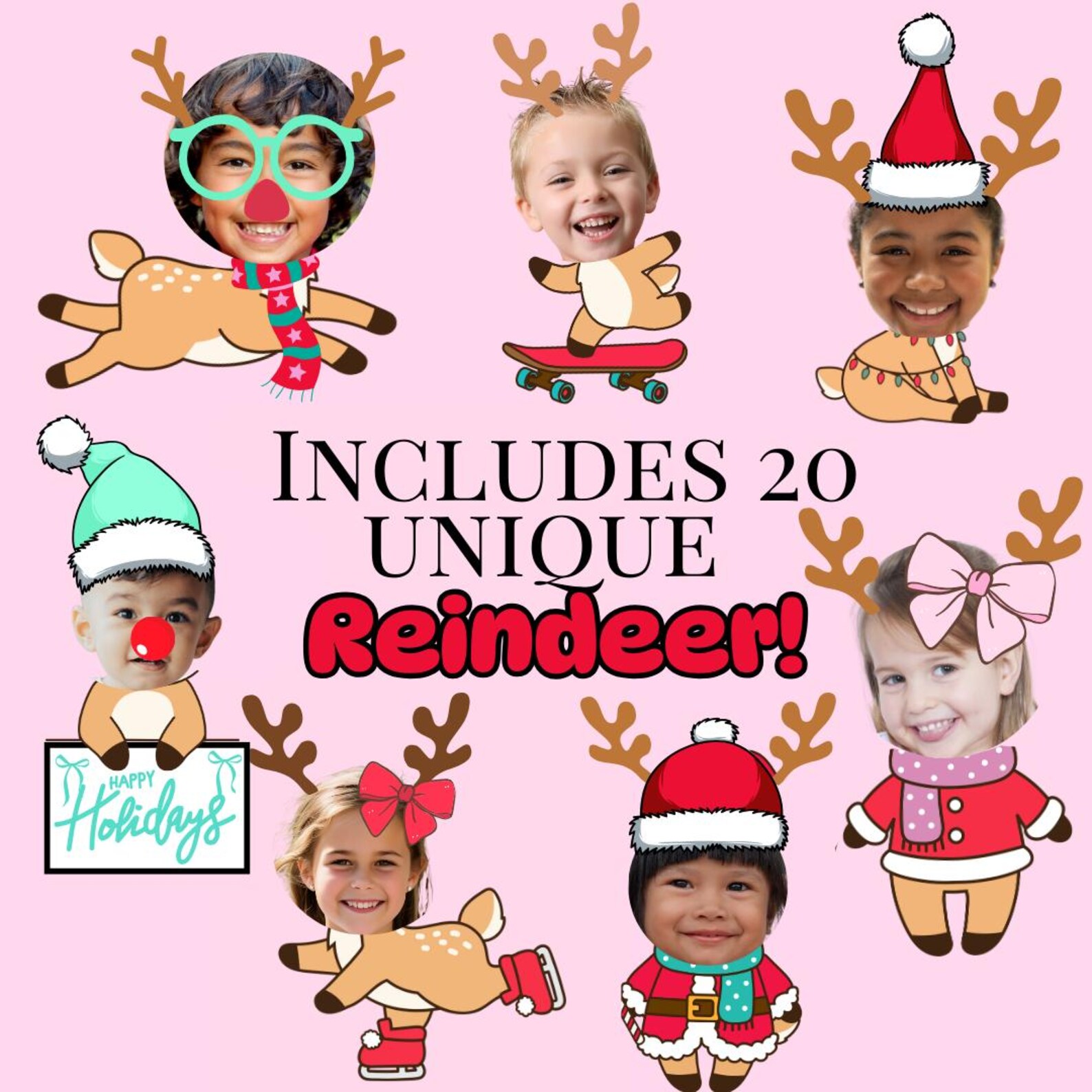 Reindeer Christmas Classroom Door Decor Kit Printable Christmas ...