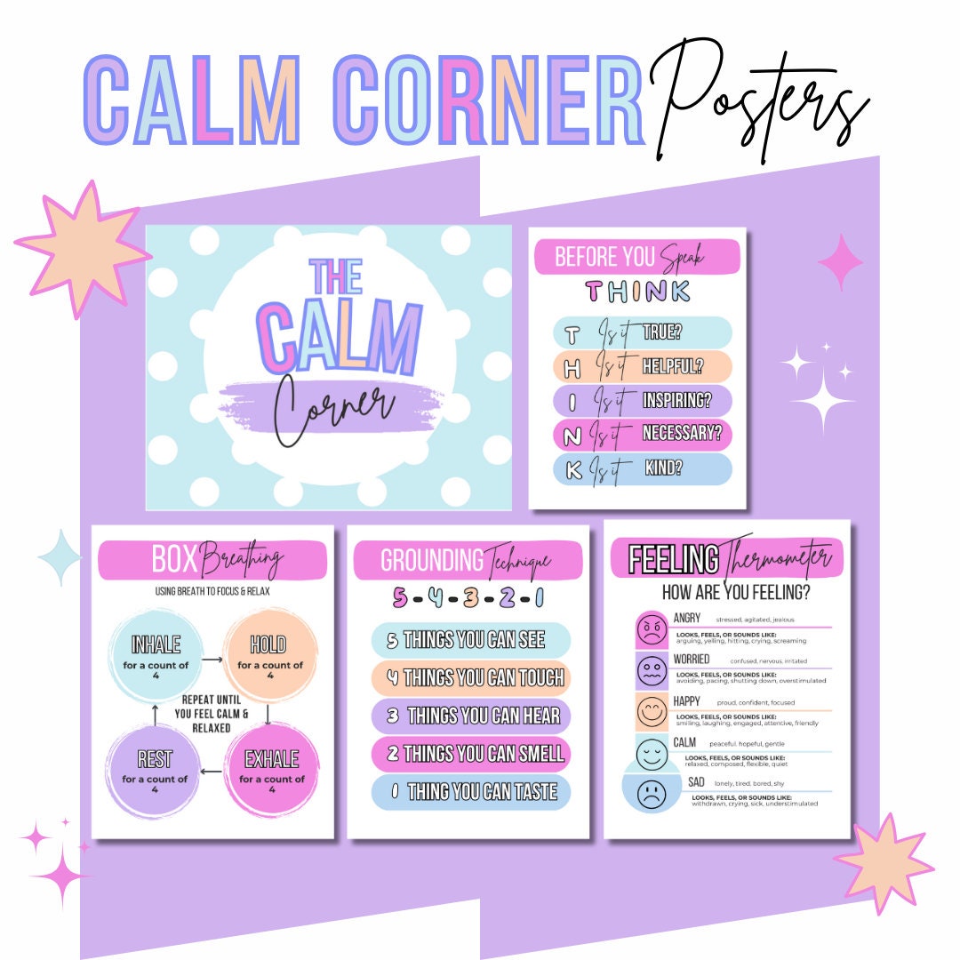 Calm Corner Poster Bundle | Printable | Instant Download | Pretty ...