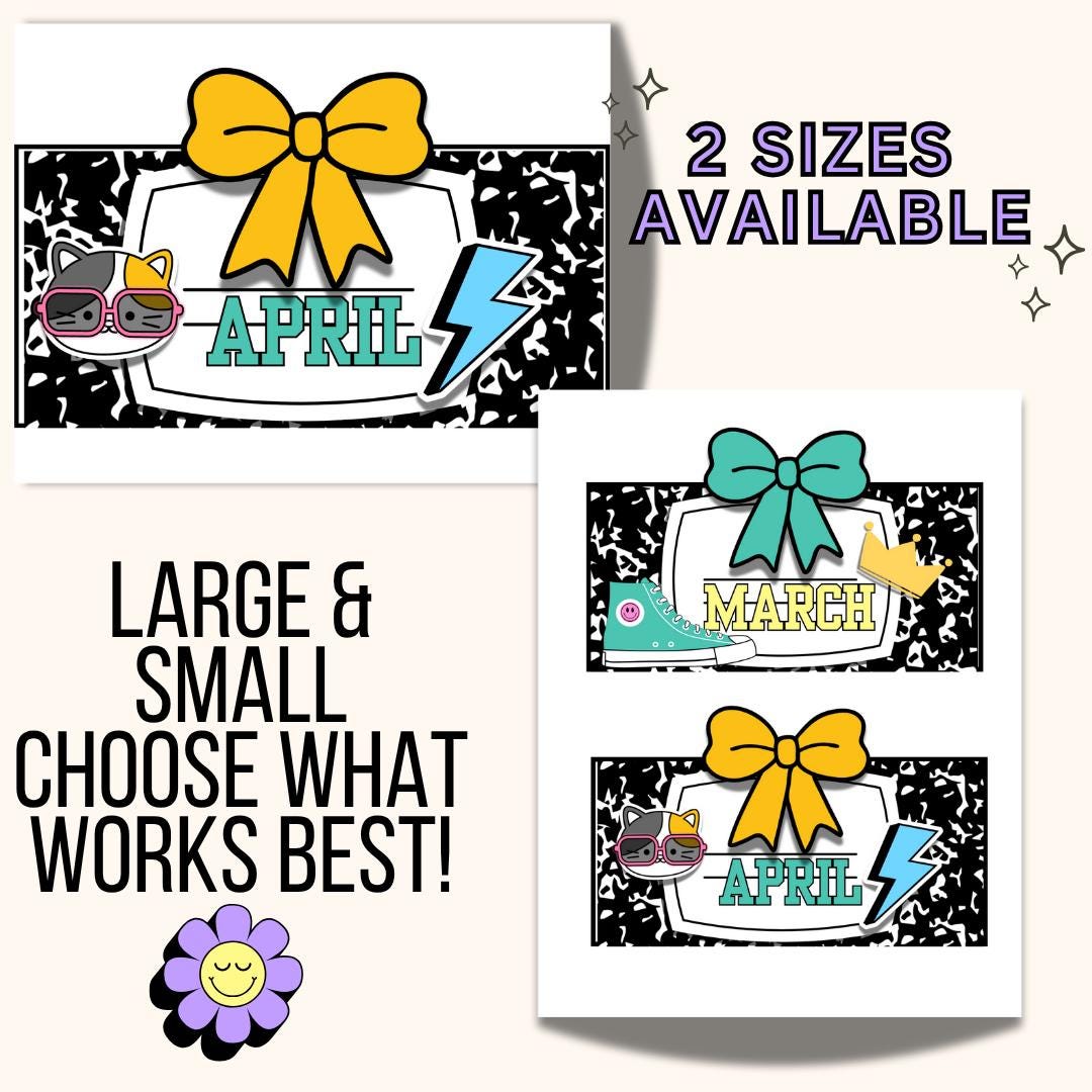 Printable Classroom Birthday Chart: Composition Notebook Theme (digital ...