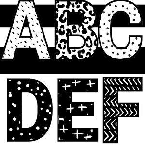 Black and White Bulletin Board Letter Set Printable With 23 Classroom ...